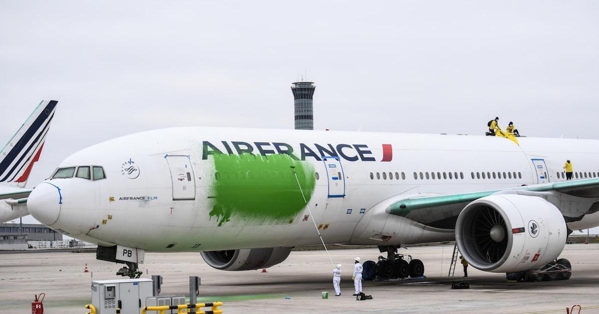 Avion Air France repeint en vert par Greenpeace : «la cause est juste ...